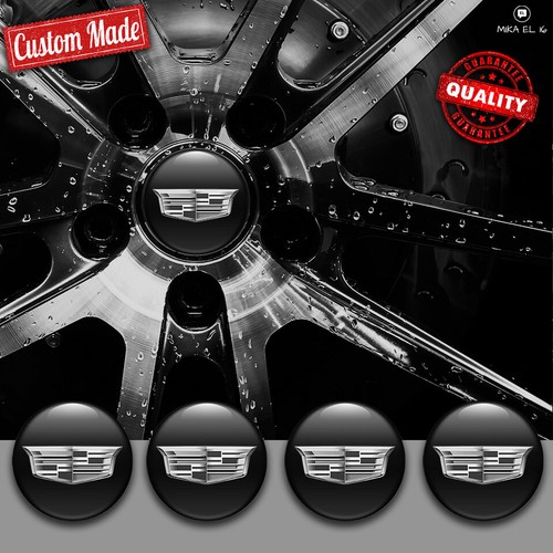 Cadillac Decals Set of 4 3D Gel Silicone Center Wheel Caps Stickers | eBay