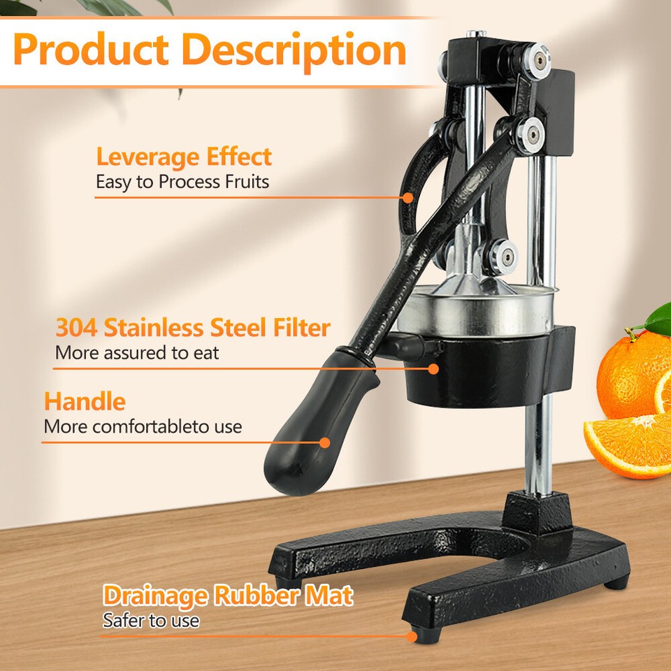 Manual Fruit Juicer Commercial Grade Citrus Orange Lemon Juice Squeezer ...
