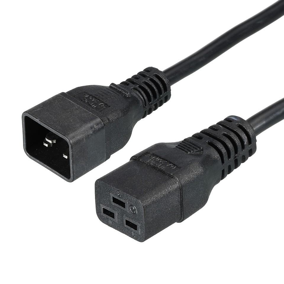 AC Power Cord 3 Prong C20 Male to C19 Female 3.28Ft 250V 10A PDU ...