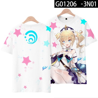 Anime Genshin Impact Babala cartoon figure T-Shirt Otaku Harajuku Short ...
