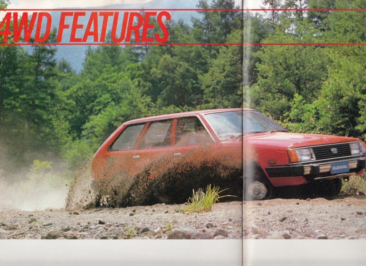 1982 SUBARU LEONE Range Australian 20p Brochure Sedan Coupe 4WD Brumby ...
