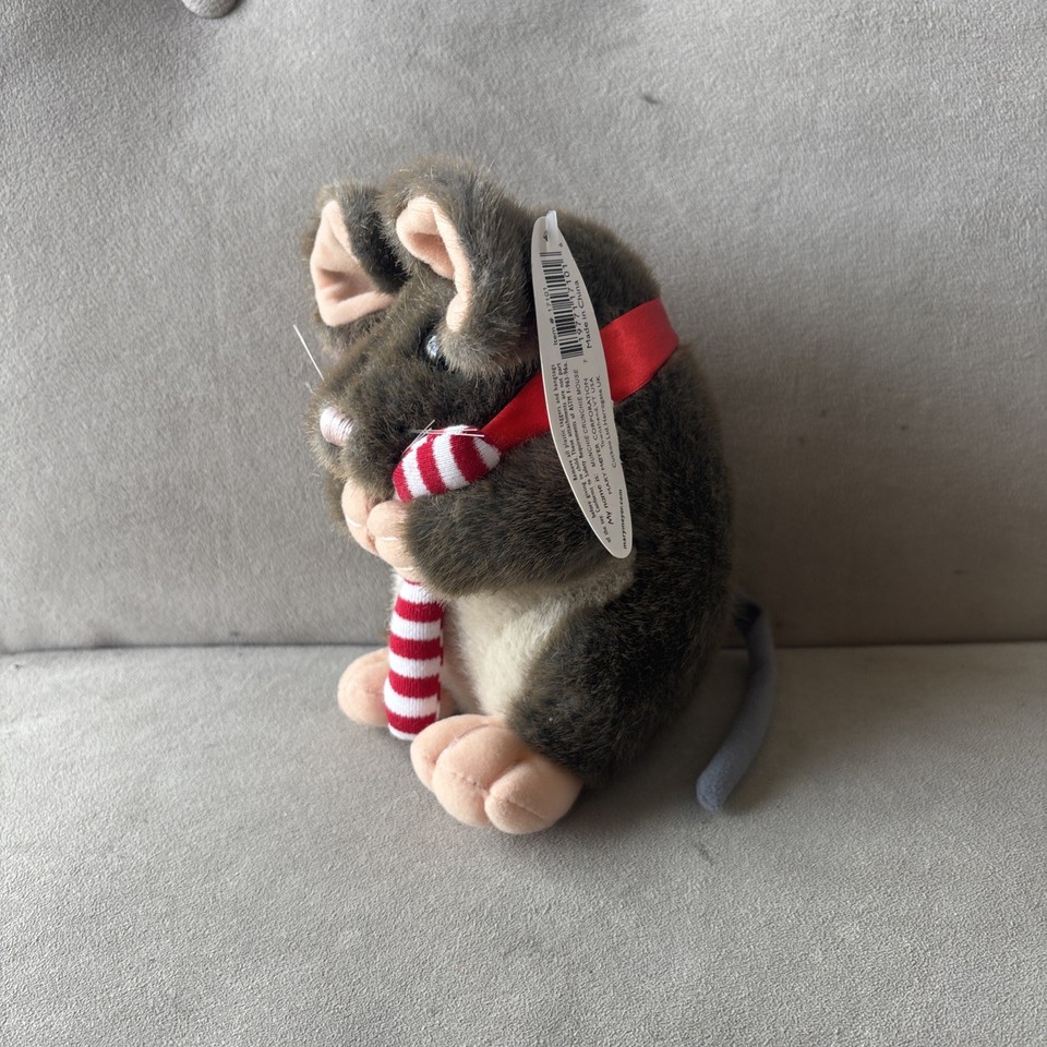 Vintage Mary Meyer Plush Christmas Mouse Stuffed Animal Bow Candy Cane ...