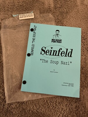 Unique Rare Collectible Seinfeld “the Soup Nazi” Episode Script | eBay