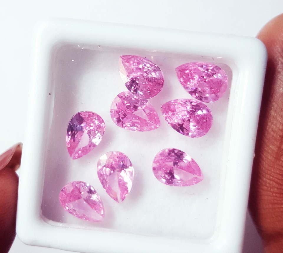 Loose Gemstone Pink Sapphire Pear Shape 6x4 mm Size/8 Pcs. With Free ...