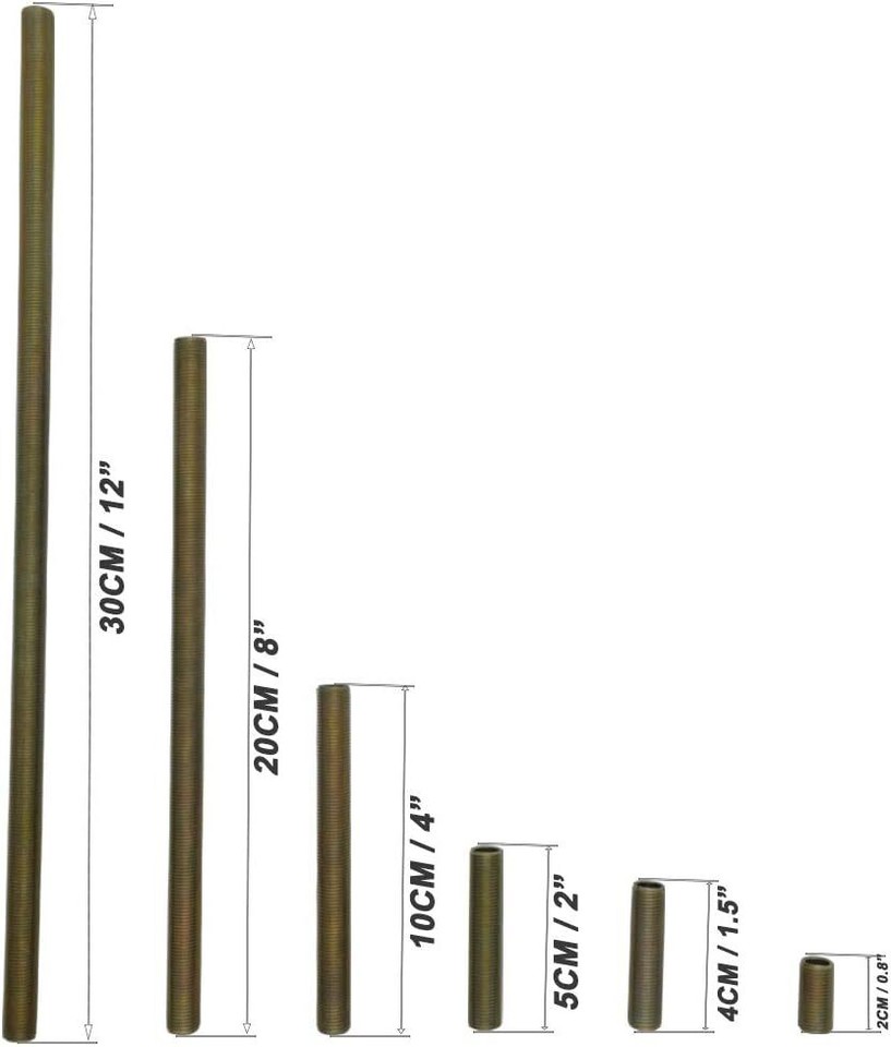 Lamp Rod,All Thread Lamp Pipe,Lamp Repair Assortment of Hardware,Yellow ...