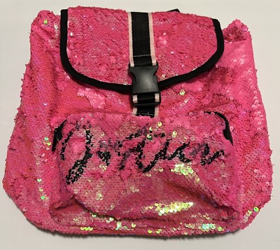Kids Justice Pink/Green Mermaid Scale Sequin Flip Backpack Rucksack ...