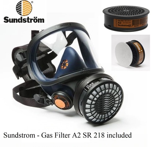 Sundstrom SR 200PC Full-Face Respirator Mask Polycarbonate Visor & A2 ...