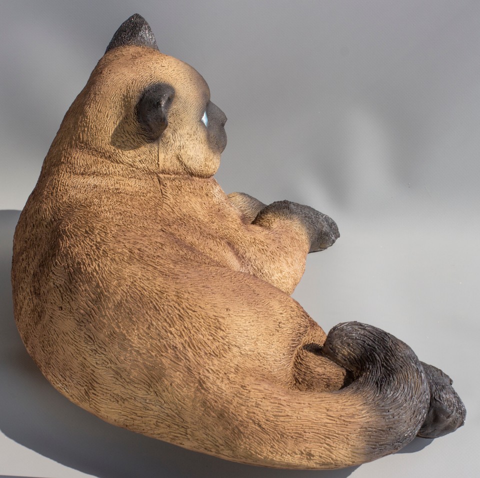 Large Coin Bank Siamese Cat Sculpture Unique Cash Storage Piggy Box ...