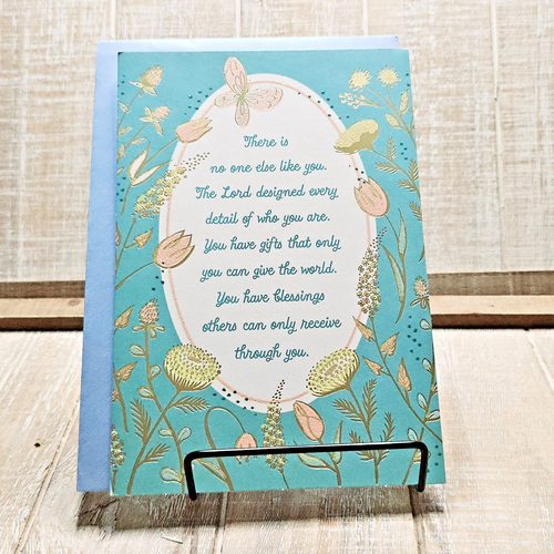 Dayspring Encouragement Greeting Card 6x8 Blue Floral Gold Religious ...