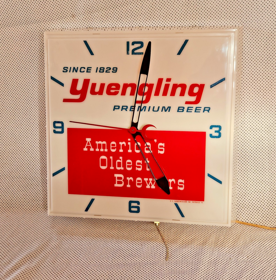 Amazing - Early 1950s YUENGLING Premium Beer Lighted Advertising Clock ...