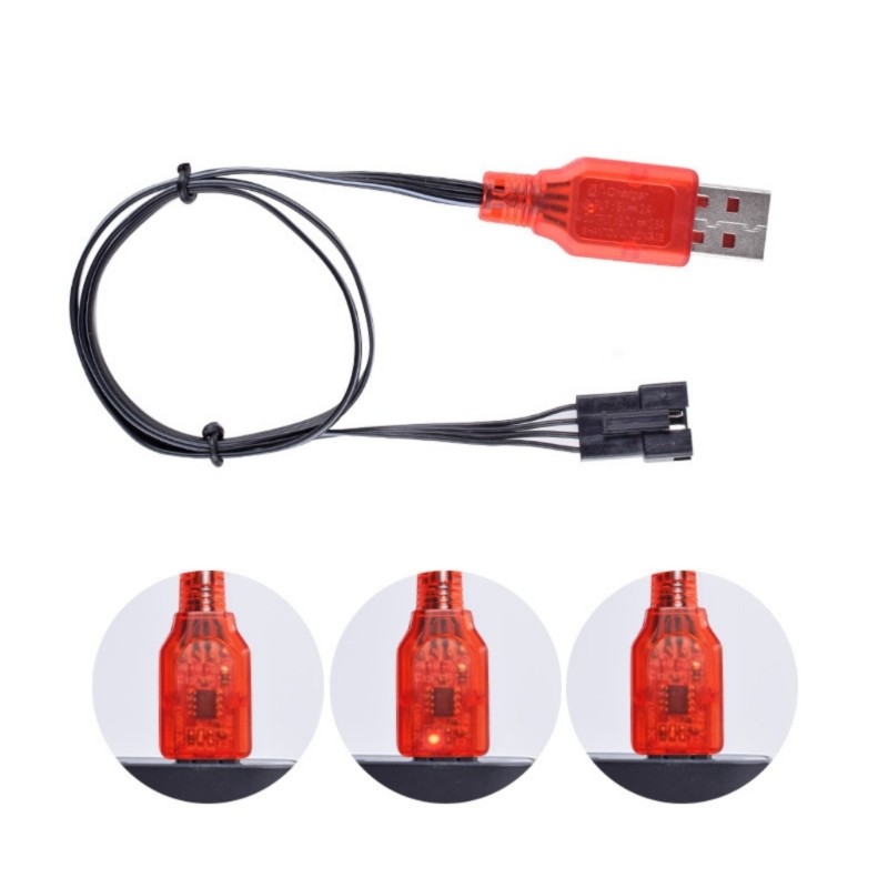 7.4V USB Charging Wire SM4P Charger with LED Indicators For Remote Car ...