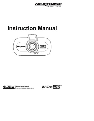 NEXTBASE 412GW full colour DASH CAMERA PRINTED INSTRUCTION MANUAL USER ...