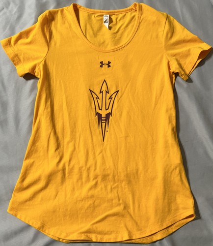 Arizona State University (ASU) Yellow Women’s Tee X-Small Sparky Under ...