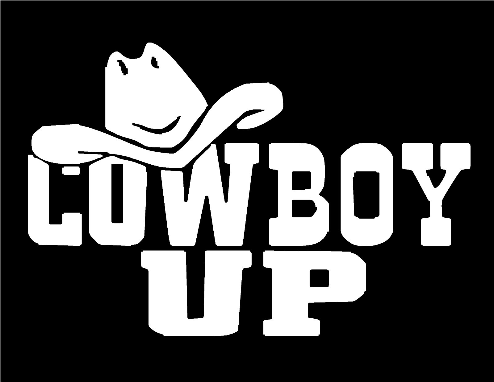 Oracal Cowboy Up Decal with Hat car truck trailer window vinyl country ...