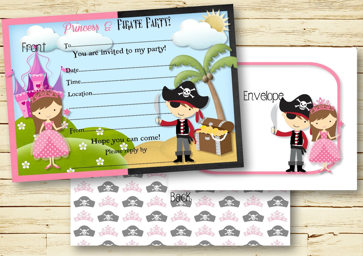 Pirate Princess Birthday Invitation Templates