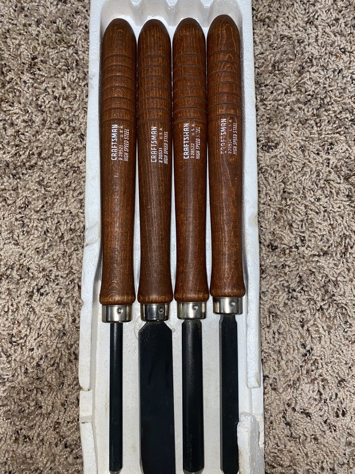 Vintage 4 piece Set Craftsman High Speed Steel Wood Lathe Tools Chisels ...