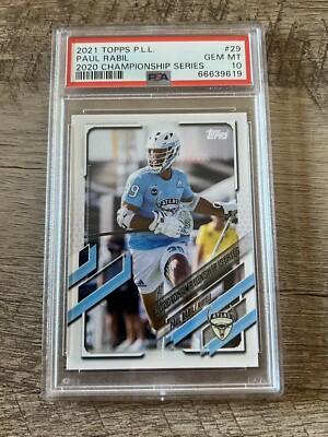 2021 Topps Premier Lacrosse League PLL - Paul Rabil 29 PSA 10 Low Pop ...