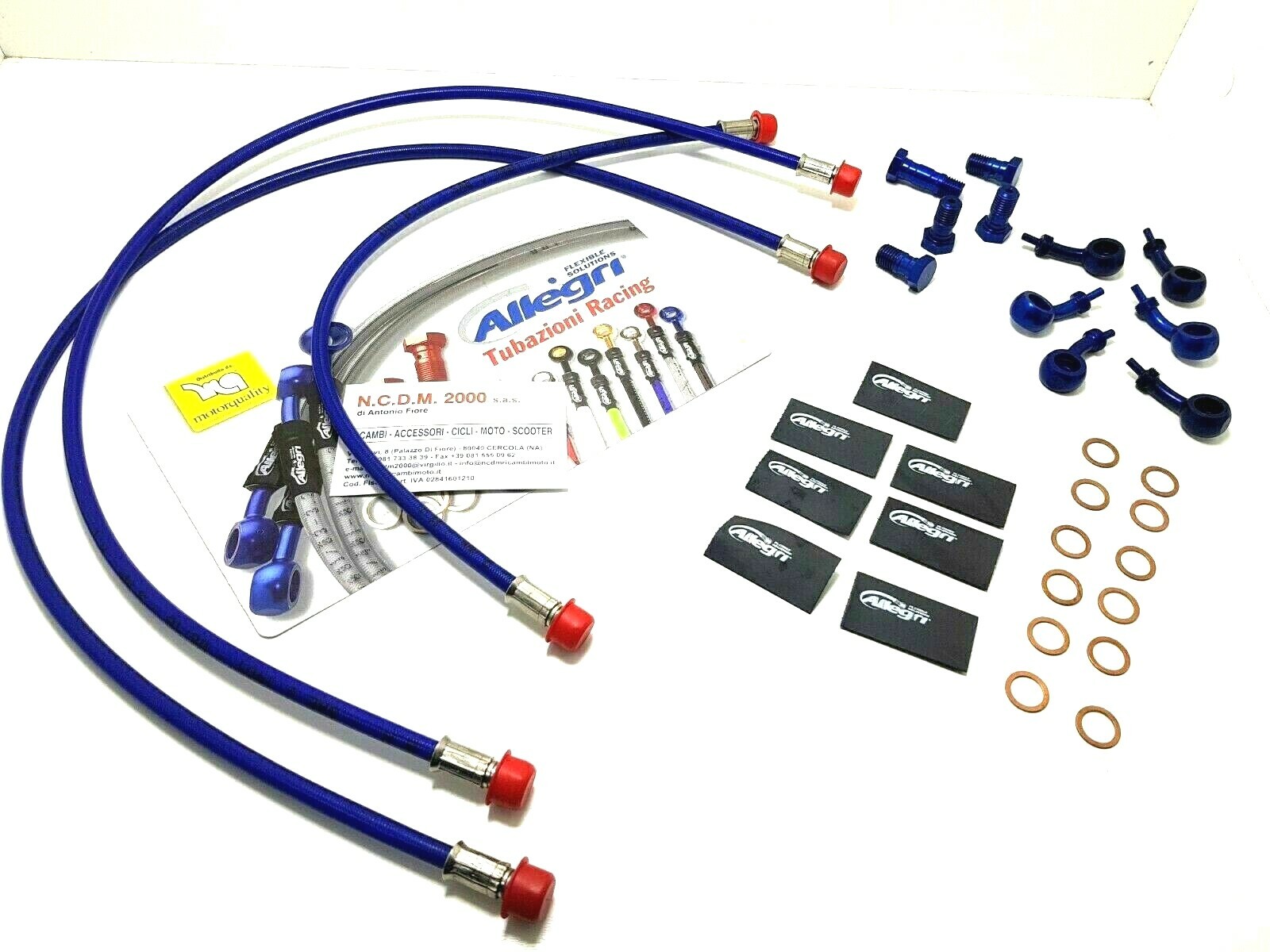 Set Brake Pipes Front And Rear Blue Mounts ergal Honda 600 CB F Hornet ...