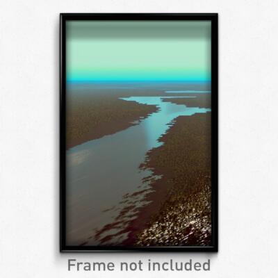 Pixel Art Poster - Monstrous Flood Plain (8 Bit Psychedelic Video Game ...