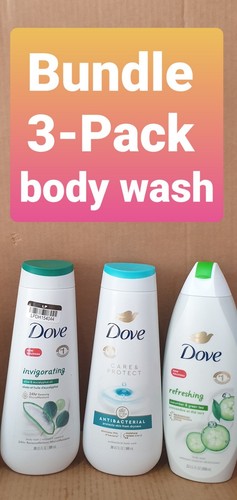 Dove Body Wash Bundle of 3 Refreshing 22oz, Antibacterial 20oz ...
