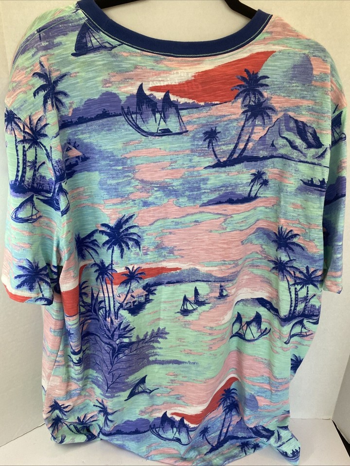 Chubbies Shirt Mens X Large Palm Trees Boats Hawaii Pocket Resort Wear ...
