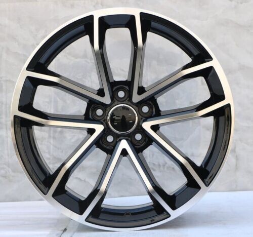 19" WHEELS FOR AUDI TT Q3 A4 A5 S4 S5 19x8.5 5x112 +35 BLACK MACHINE ...