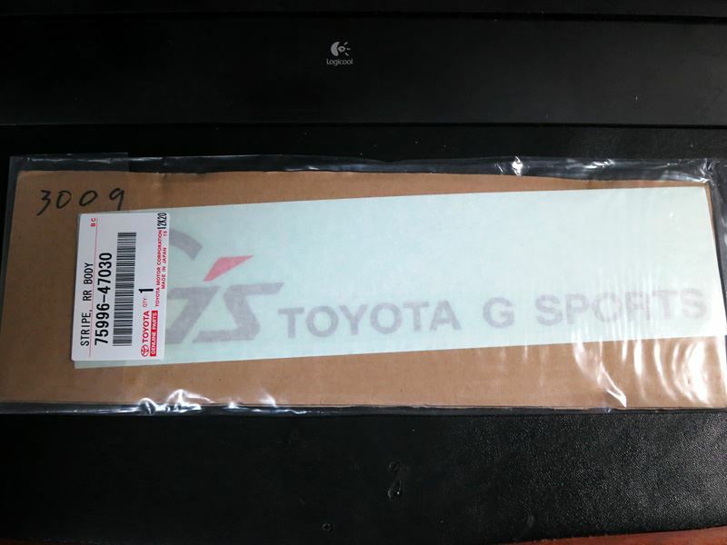 G's TOYOTA G SPORTS Genuine Rear body stripe Silver 75996-47030 F/S | eBay