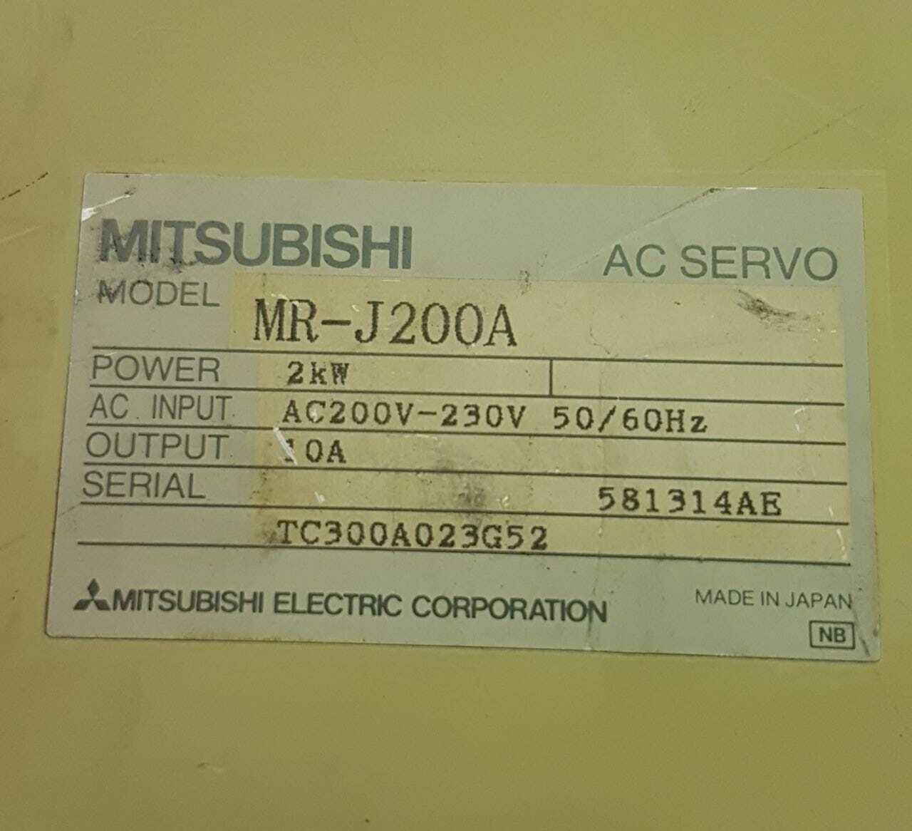 Mitsubishi MR-J200A AC Servo Drive Melservo-J 200A AC200V-230V | eBay