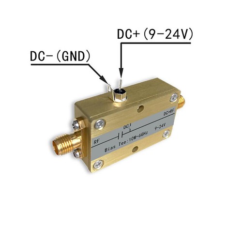 RF Bias Tee Tee 10MHz-6GHz DC Blocker Bias Coaxial Feed Low Insertion ...