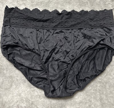 Vintage Olga Nylon Panties Size 8 Scoop Black Wide Band 90s | eBay