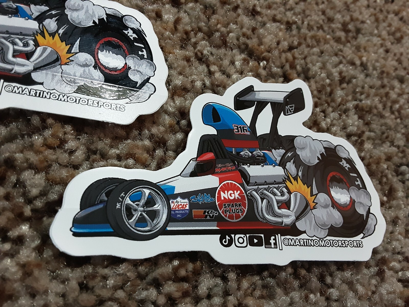 Lot of 2 NGK Lucas Oil Dragster Slap Decals Stickers Nascar NHRA PDRA ...