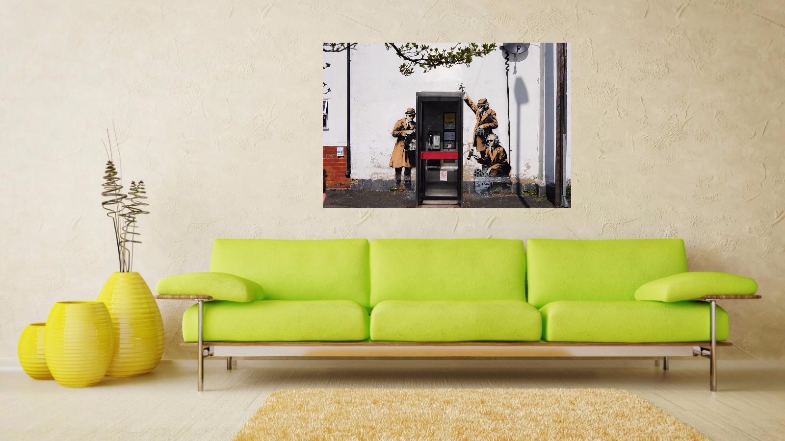 Banksy Street Art Mysterious Men Phone Box Poster A0-A1-A2-A3-A4-A5-A6 ...