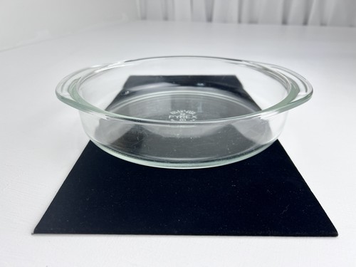 Pyrex 221 8-1/4 Inch Pie Plate Baking Dish Clear Glass Tab Handles Made ...