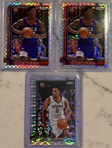 2025 TOPPS CHROME PULSAR XFRACTOR SP ROOKIE LOT X3 DYLAN HARPER VJ ...