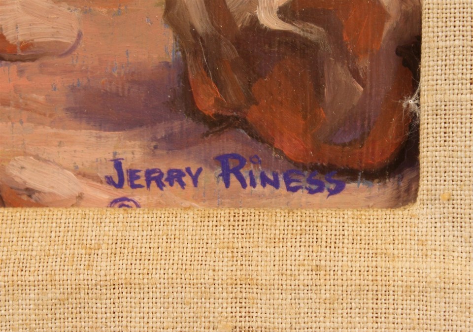 JERRY RINESS American Western Prospector Miner Mule Illustration Oil ...