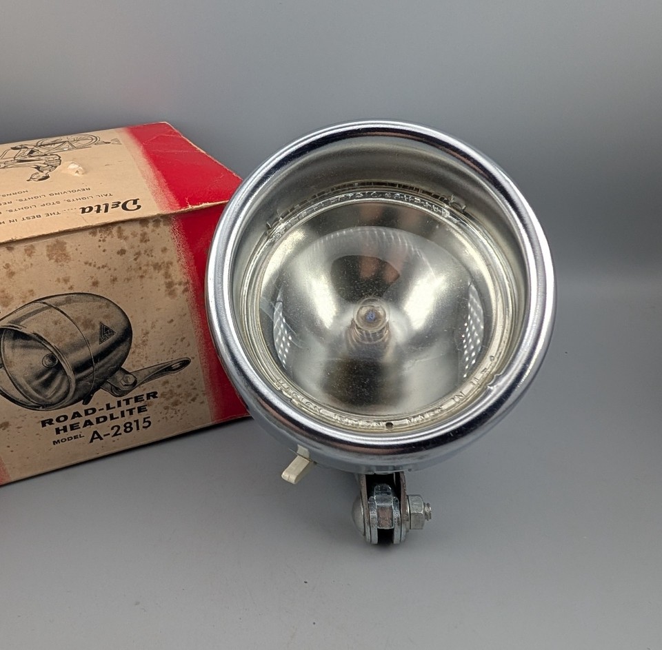 Vintage SCHWINN DELTA Road Liter Bicycle Head Light 1960's Bike NOS in ...