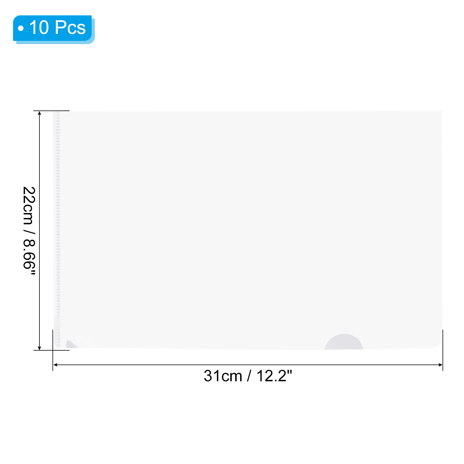 L Type Folders 10 Pack A4 Plastic File Pockets Clear Jacket Sleeves ...