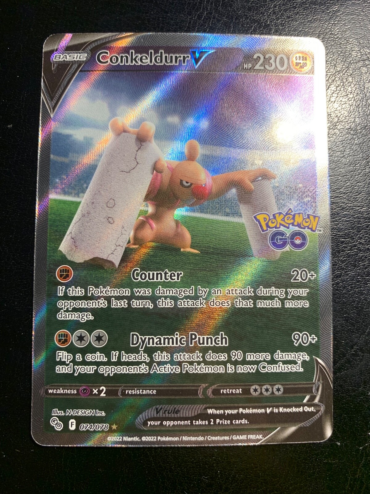 Conkeldurr V 074/078 Alt Full Art Pokemon GO Holo Ultra Rare Pokémon ...