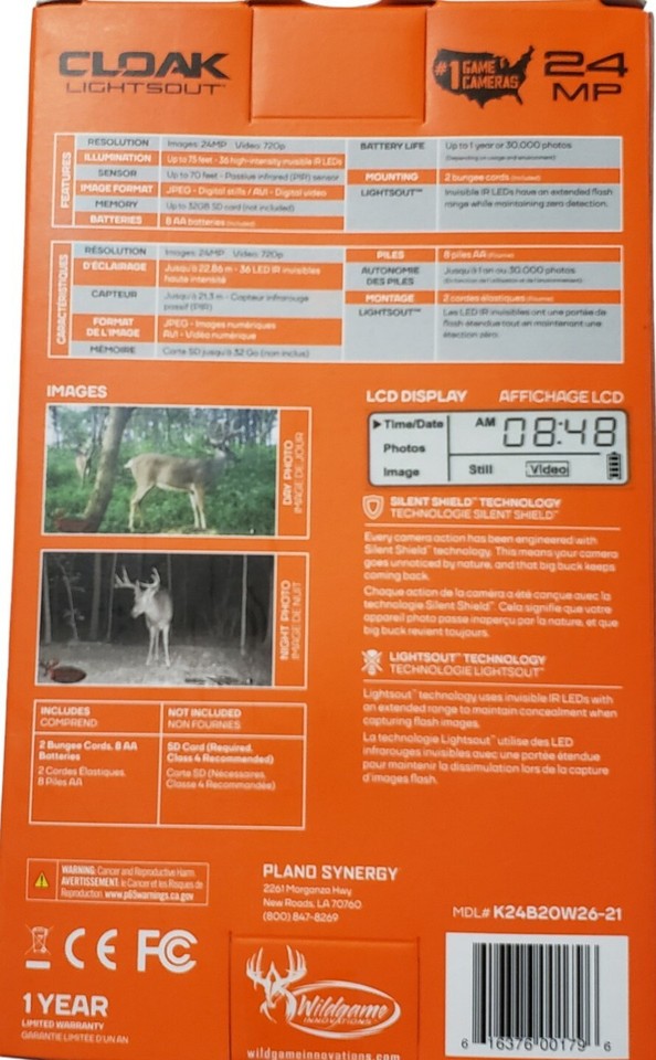 Wildgame CLOAK HuntSmart Lightsout 24MP Scouting Camera K24B20W26-21 ...
