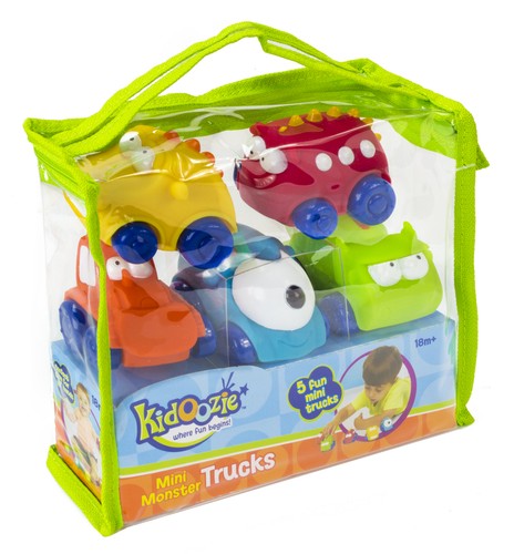 Kidoozie Mini Monster Trucks - 5 Pushable, Pullable, Squishable ...