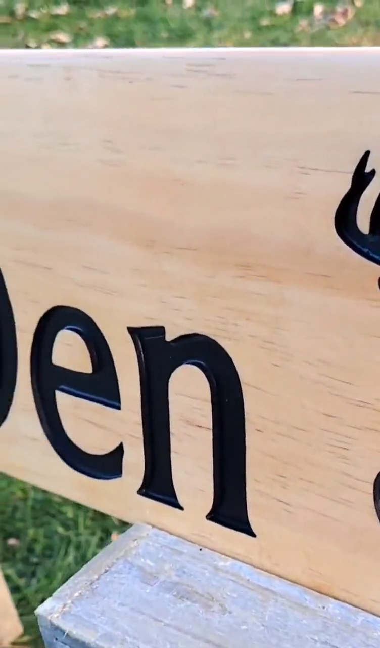 Personalized Rustic Wooden Name Carved Wooden Sign with Deer Den ...