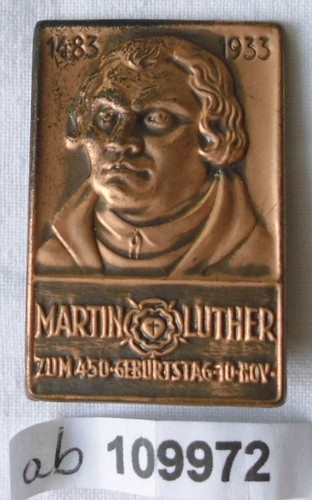 seltenes Blech Abzeichen Martin Luther zum 450.Geburtstag 1933 (109972 ...