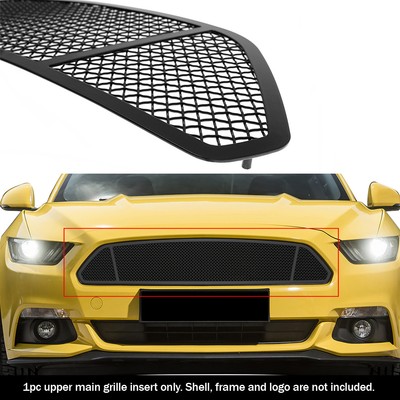 Fits 15-17 Ford Mustang V6 Base Main Upper Stainless Black Mesh Grille ...