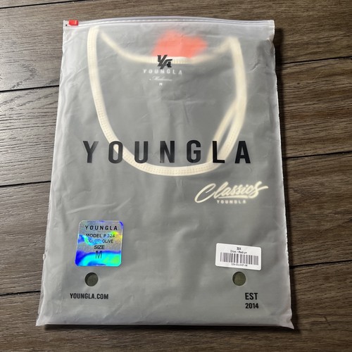 YoungLA Compression Workout Tank Top Men’s M Olive Gym Fitness Tee | eBay
