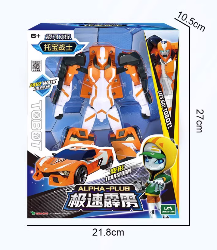 Tobot V Galaxy Detectives Alpha Plus Transform Sports Car Robot Figure ...