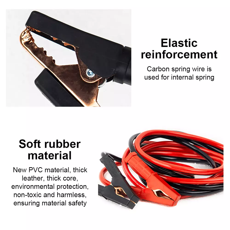 Heavy Duty Power Jumper Booster Cables Commercial Grade Battery 2 Gauge ...