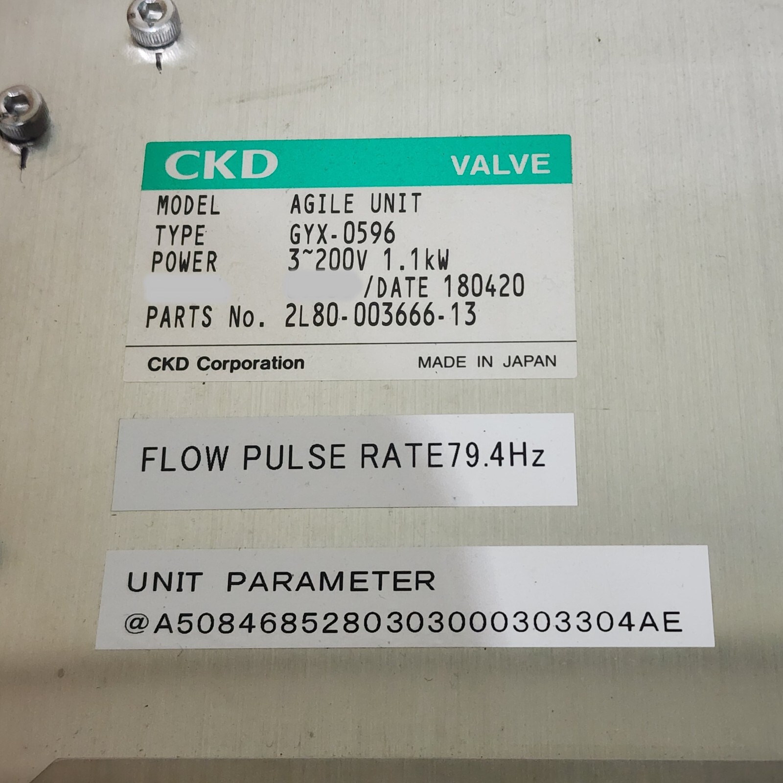 CKD VALVE AGILE UNIT GYX-0596 2L80-003666-13 AS'IS' FREE SHIP | eBay