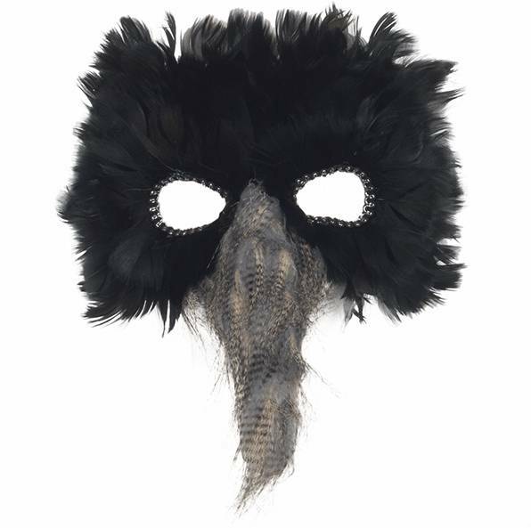 ADULT CROW RAVEN BIRD PLAGUE DOCTOR FEATHER VENETIAN COSTUME MASK BEAK ...