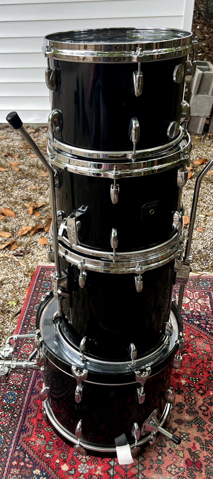 Vintage Gretsch Square Badge Drum Set 18/12/13/14x14 Bop Black Nitron ...