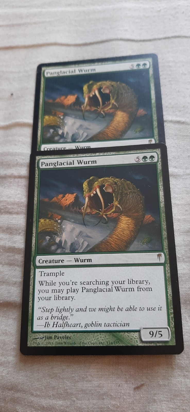 MTG Magic Gathering 2 Panglacial Wurm Coldsnap NM Free S/H | eBay